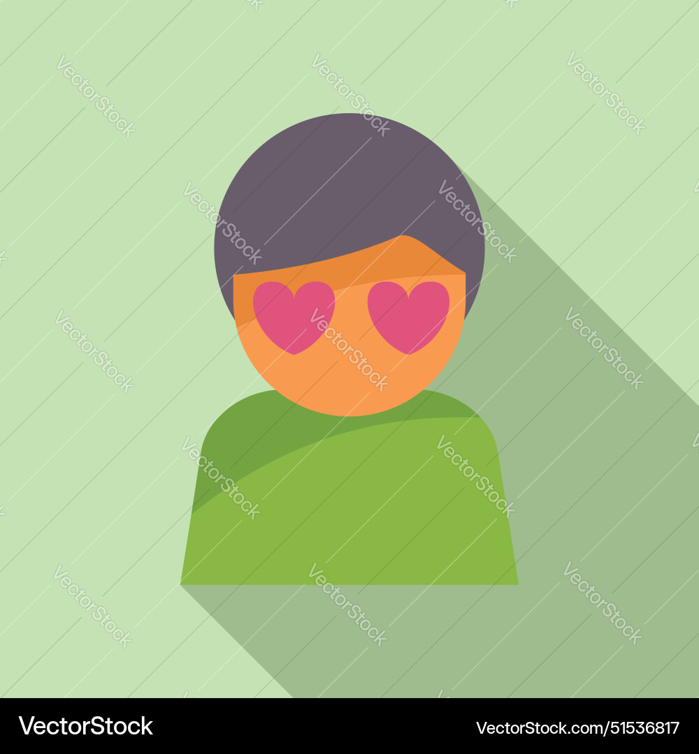 Guy feeling love flat icon Royalty Free Vector Image
