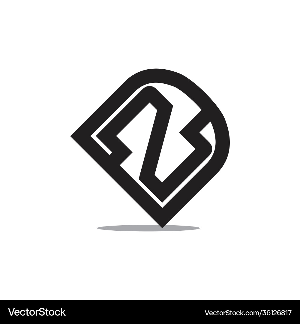 Letter d n z simple geometric line logo Royalty Free Vector