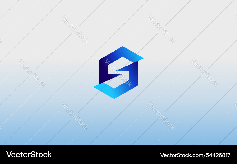 Logo geometric letter s in hexagon shape Vector Image