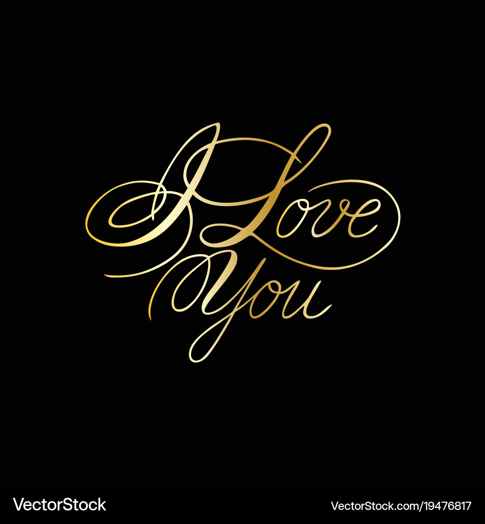 Phrase i love you cursive font with swirls Vector Image