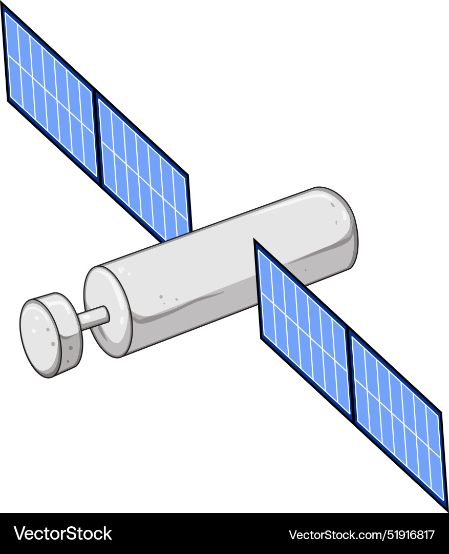 Planet satellite cartoon Royalty Free Vector Image