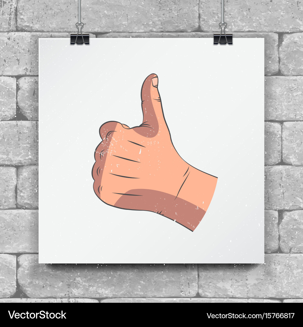 Realistic hands - gestures hand-drawn icon Vector Image