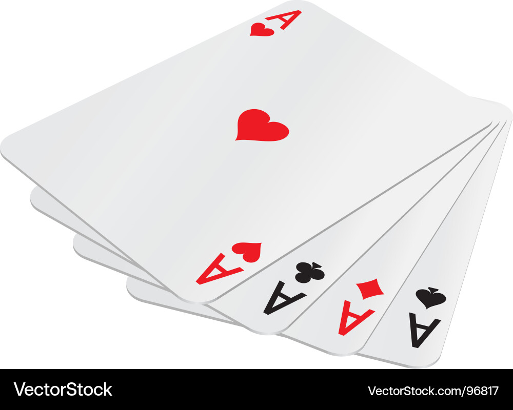 Royal Flush - Four Aces Royalty Free Vector Image