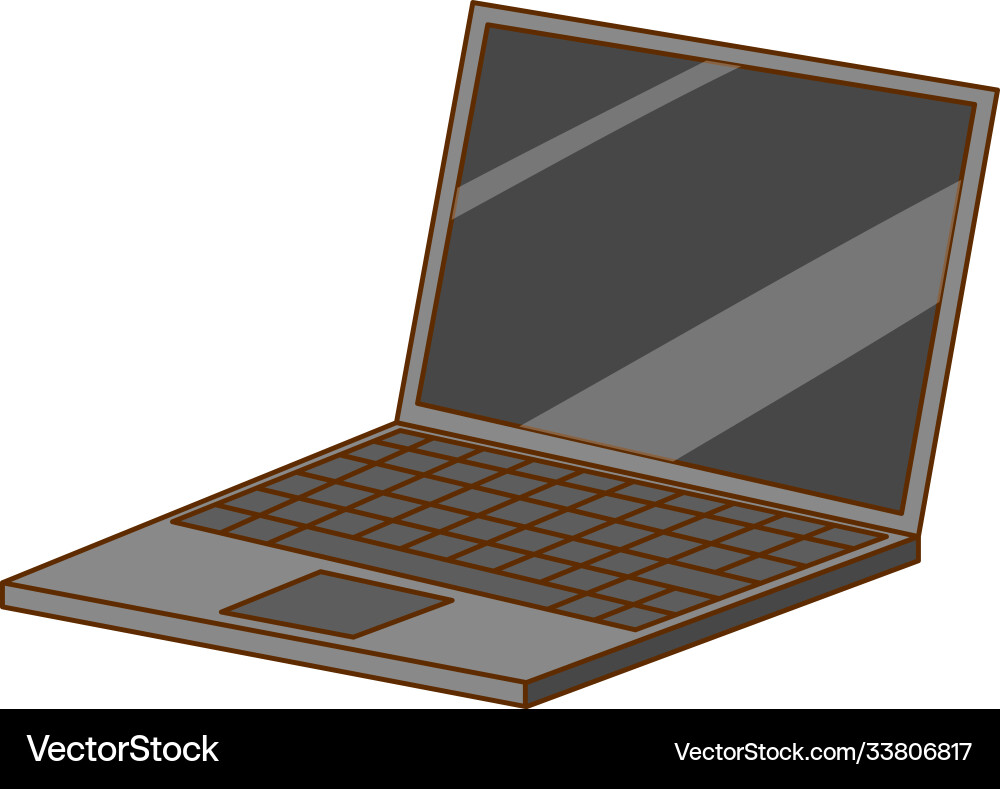Simple laptop cartoon on white background Vector Image