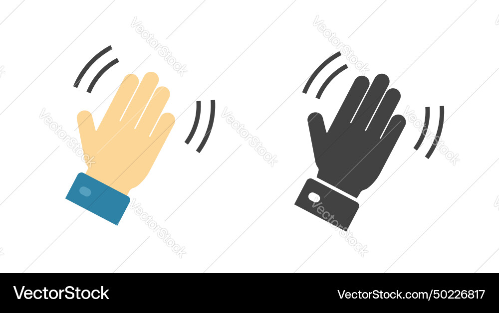 Waving hello hand icon simple pictogram flat Vector Image