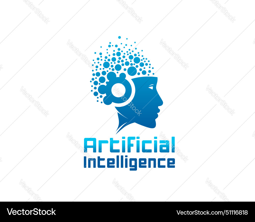 Ai artificial intelligence icon computer brain Vector Image