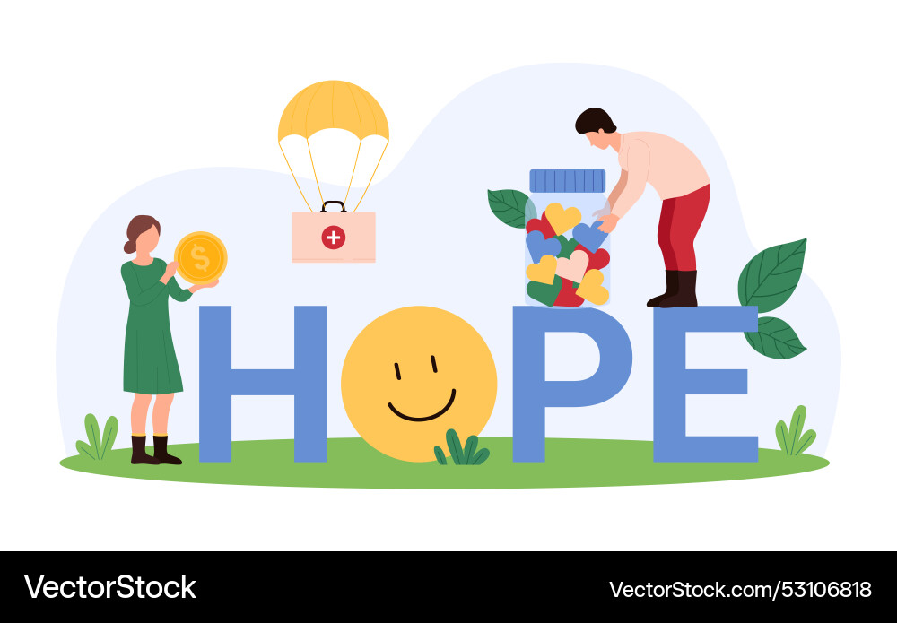 Charity community assistance and support poster Vector Image