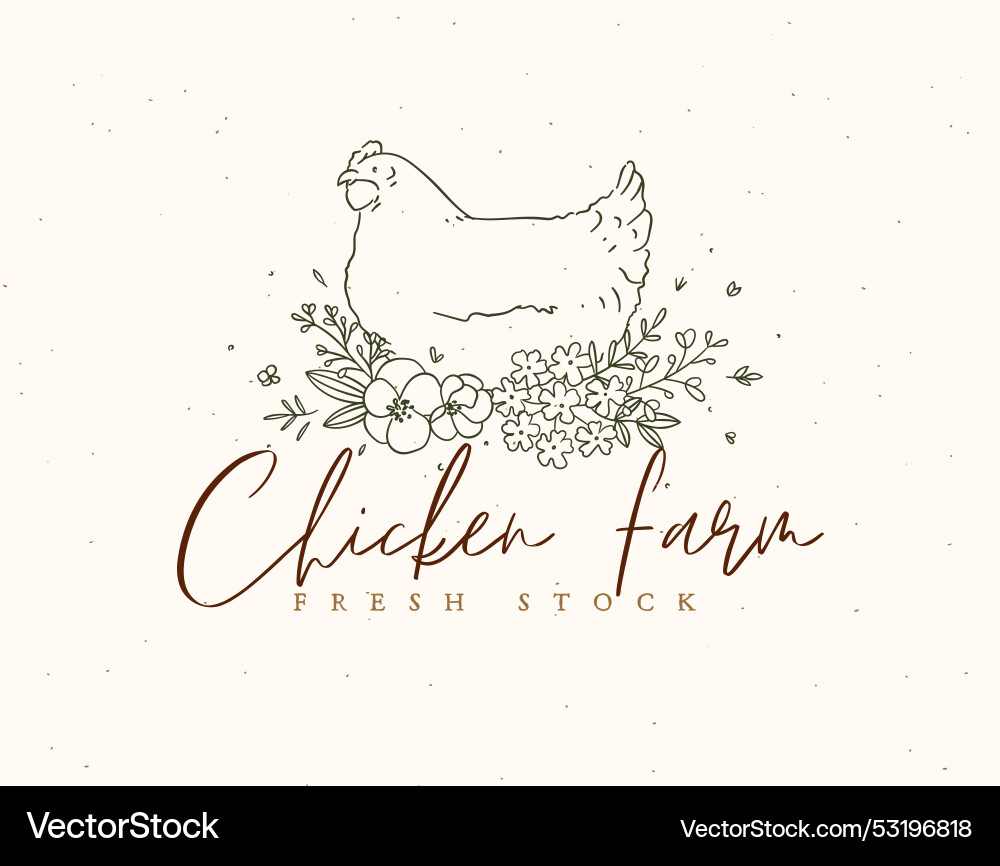 Chicken farm sign Royalty Free Vector Image - VectorStock