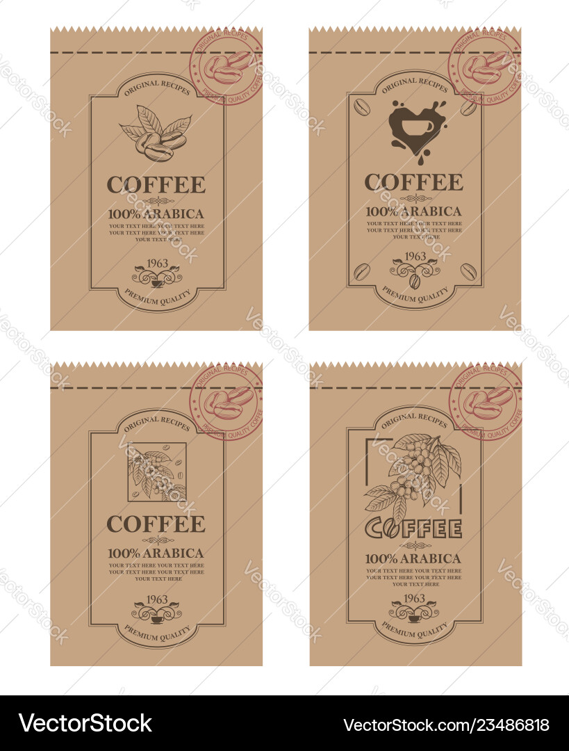 Coffee packaging set Royalty Free Vector Image