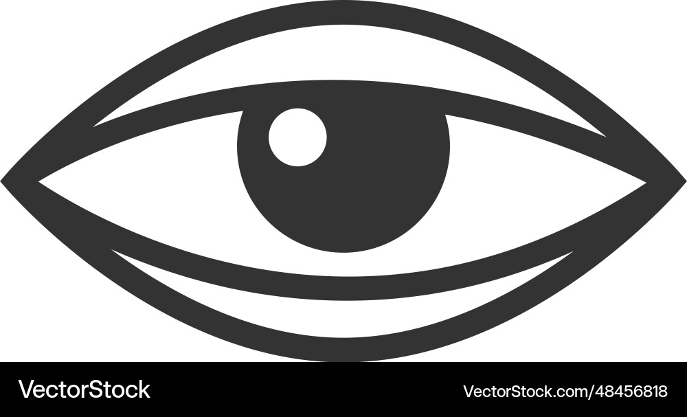 Eye black icon vision symbol optical logo Vector Image