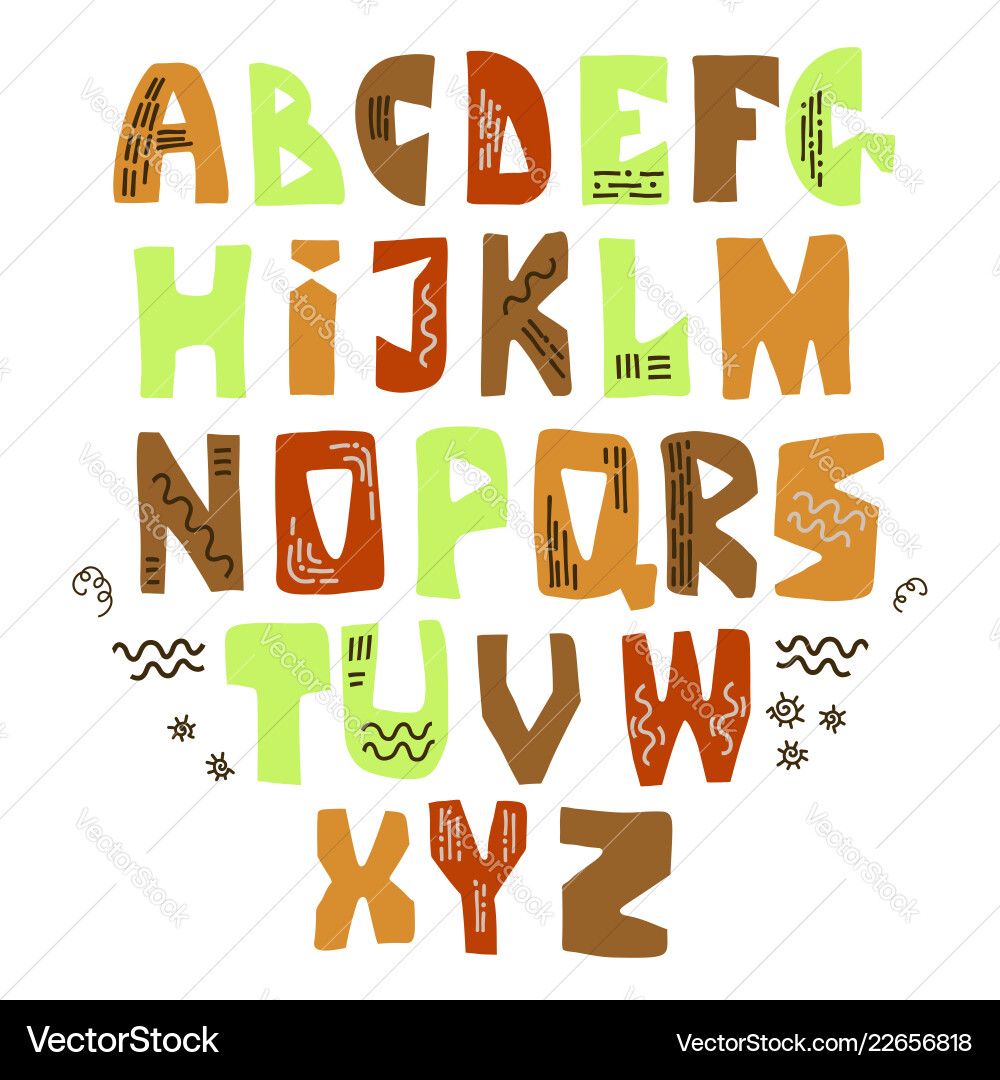 Funny letters Royalty Free Vector Image - VectorStock