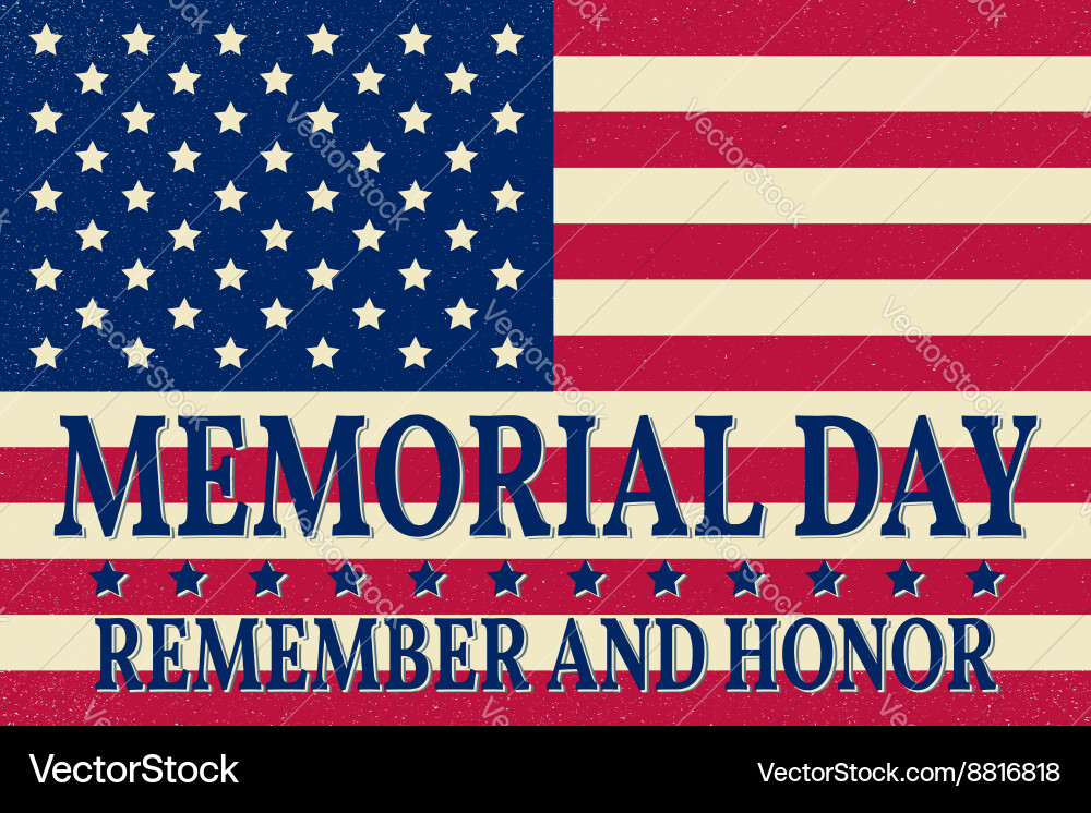 Happy memorial day background template Royalty Free Vector