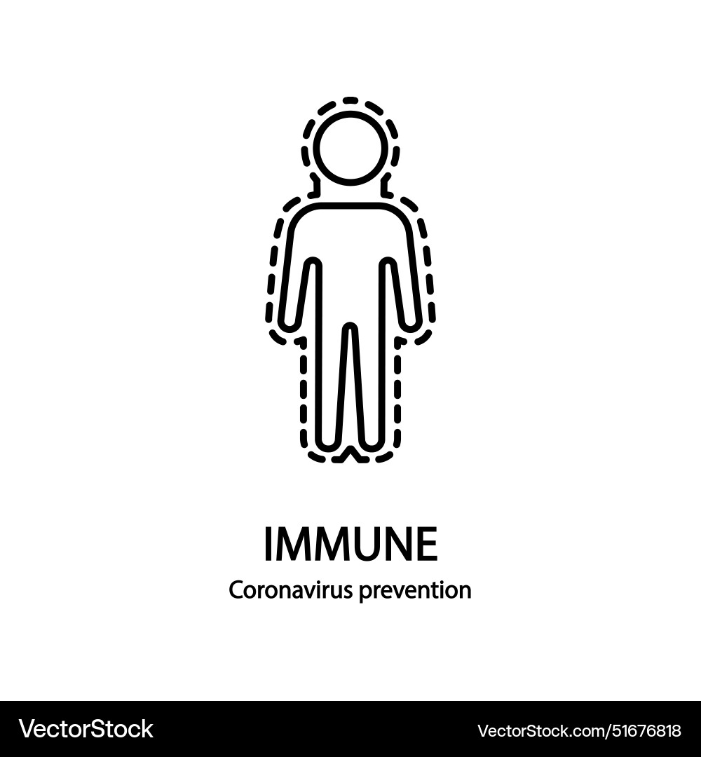 Immune icon thin linear outline Royalty Free Vector Image