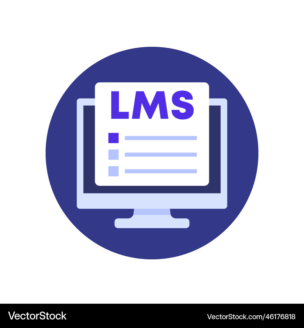Lms icon learning management system flat Vector Image
