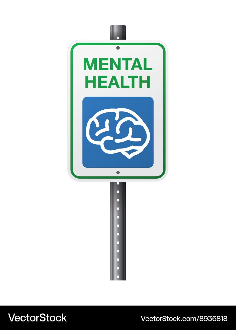 Mental health sign Royalty Free Vector Image - VectorStock