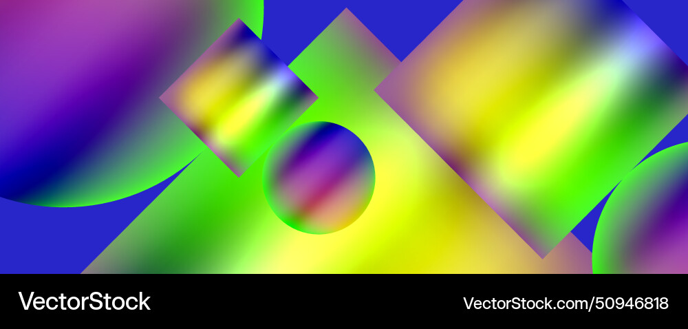 Neon color abstract geometric shapes background Vector Image