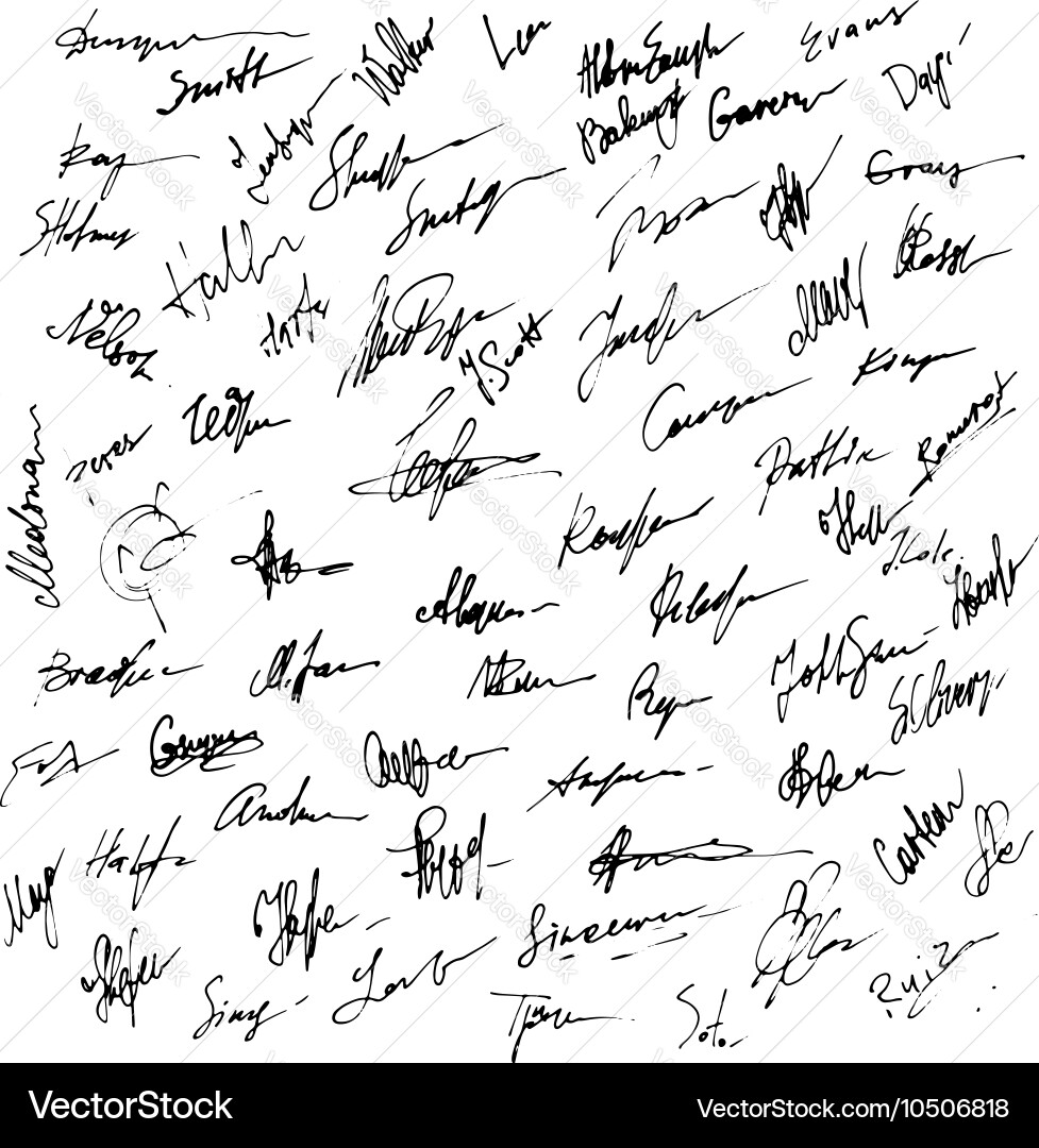 Signatures set abstract business autograph Vector Image