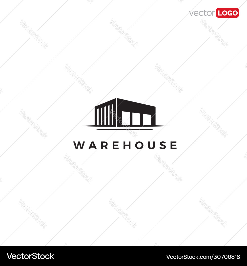 Warehouse logo design Royalty Free Vector Image