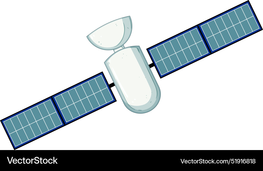 World satellite cartoon Royalty Free Vector Image