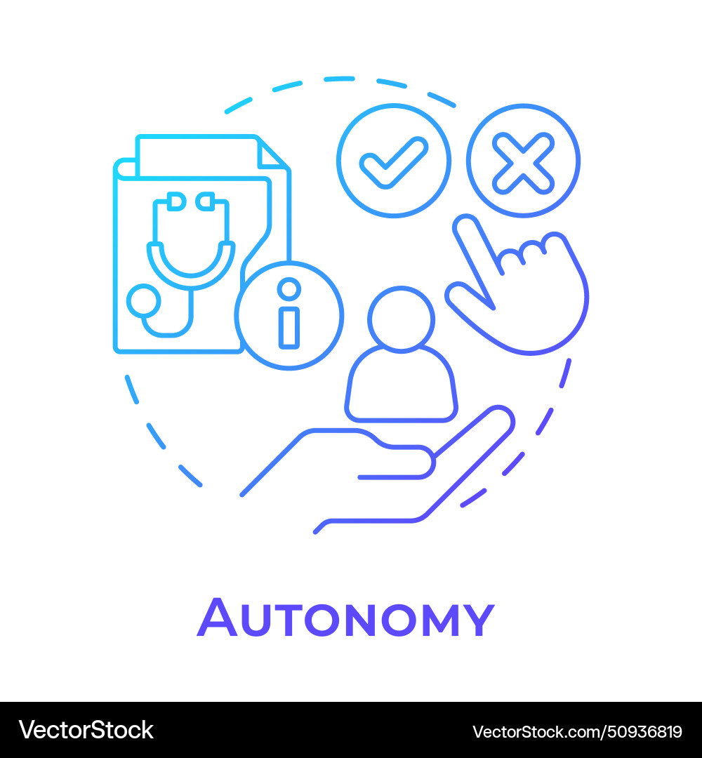 Autonomy blue gradient concept icon Royalty Free Vector
