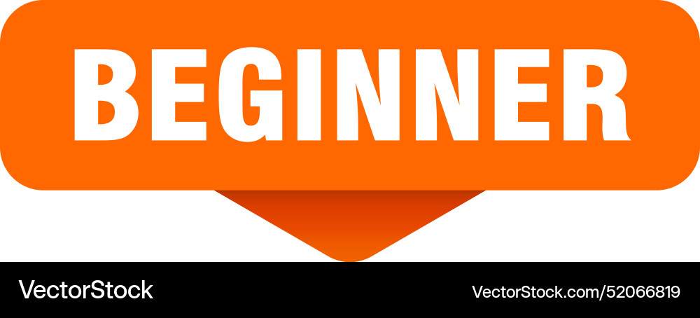 Beginner sticker sign on transparent Royalty Free Vector