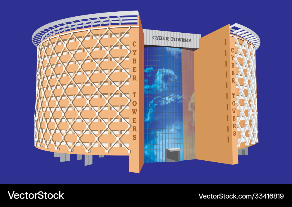 Cyber Towers Lizenzfreies Vektorbild - VectorStock