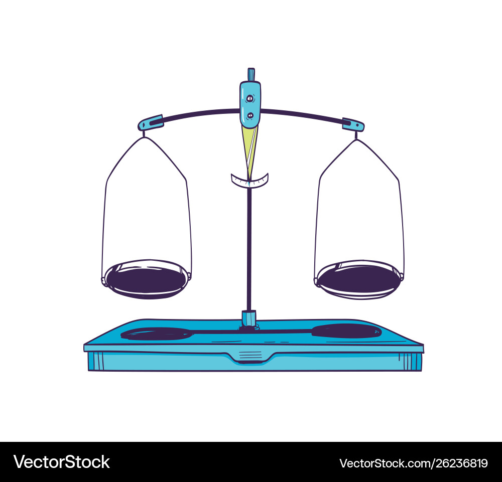 Mass Balance Scale - Two Plates Royalty Free Vector Image