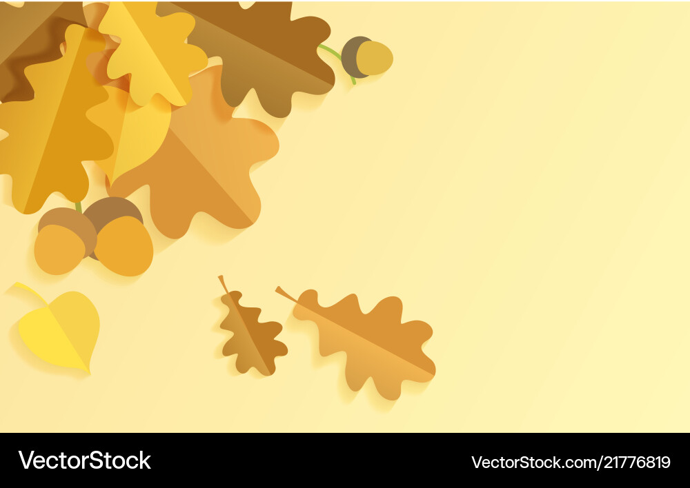 Realistic background with autumn color oak Vector Image