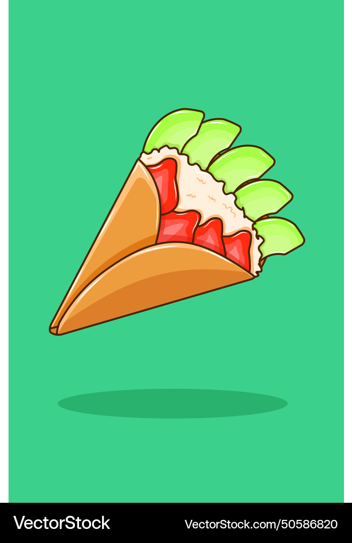 Delicious crepes cartoon Royalty Free Vector Image