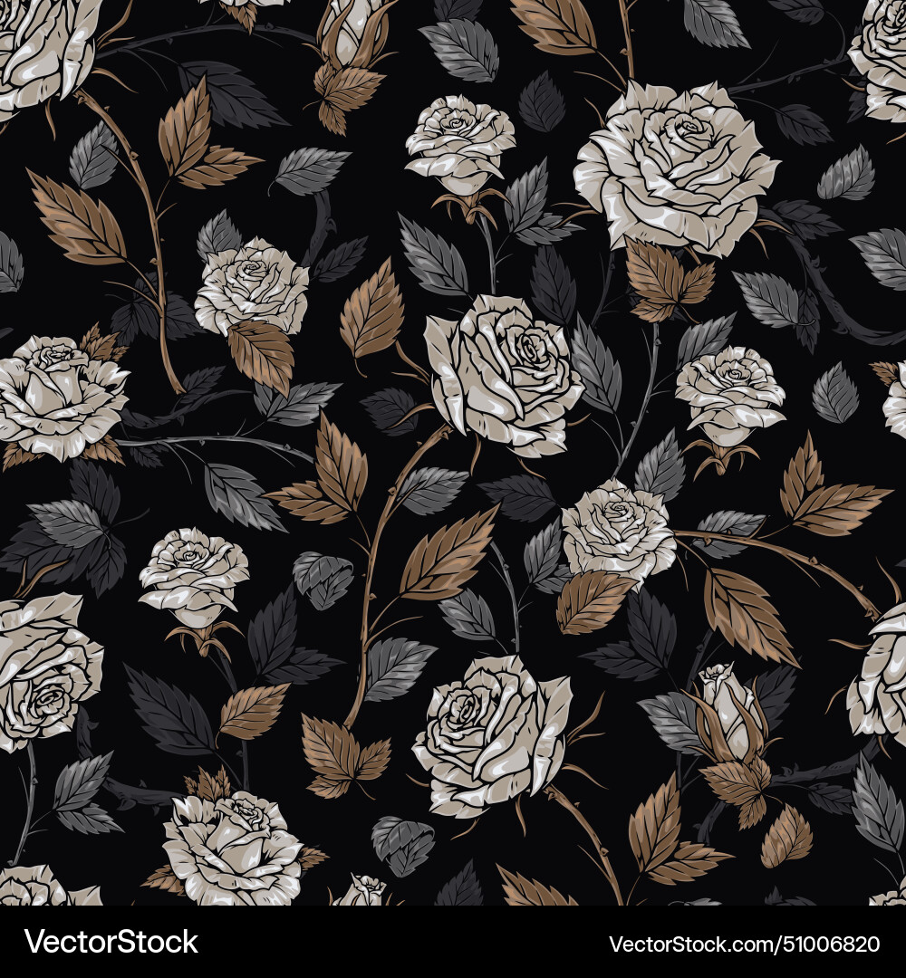 Elegant flowers pattern seamless colorful Vector Image