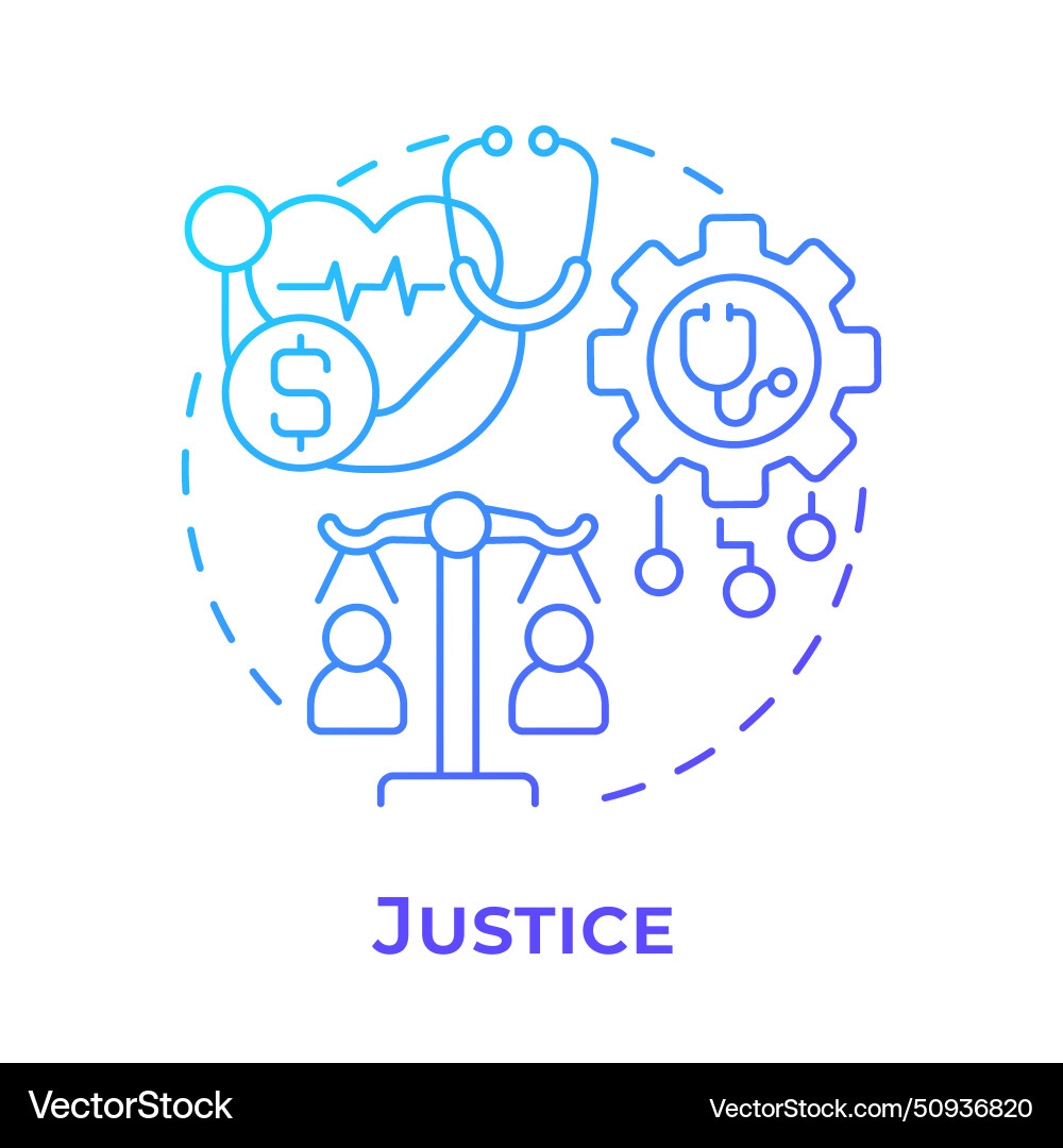 Justice blue gradient concept icon Royalty Free Vector Image