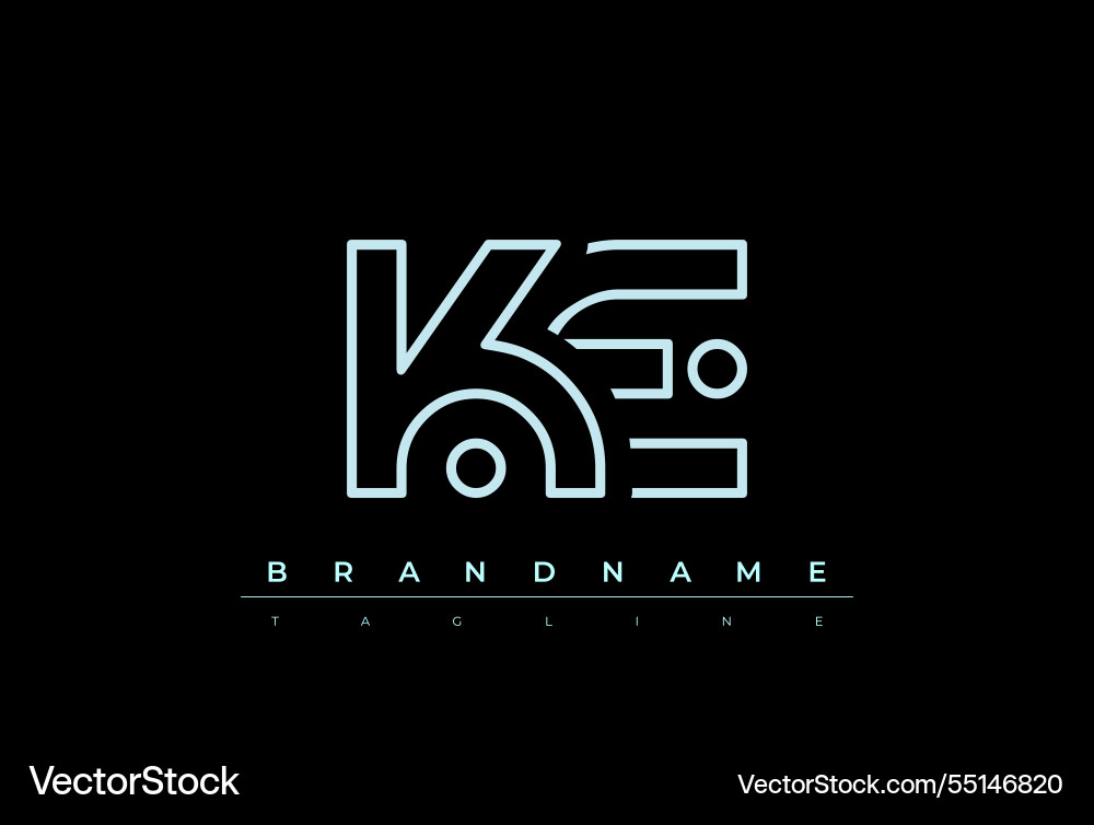 Ke technology letter logo template Royalty Free Vector Image