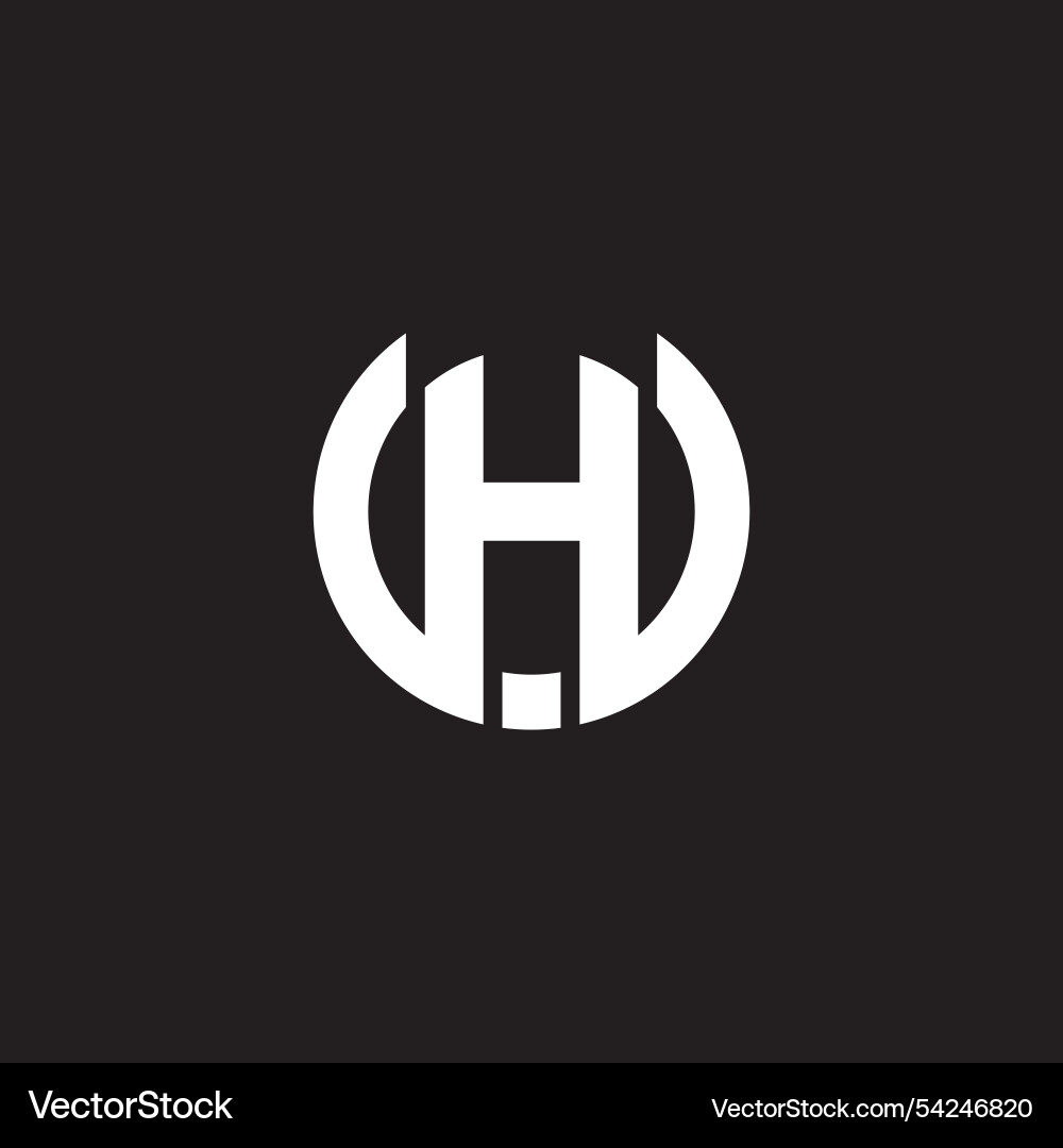 Letter hu circle line geometric simple logo Vector Image