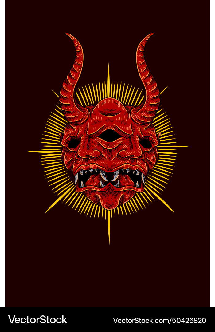 Many face devil Royalty Free Vector Image - VectorStock