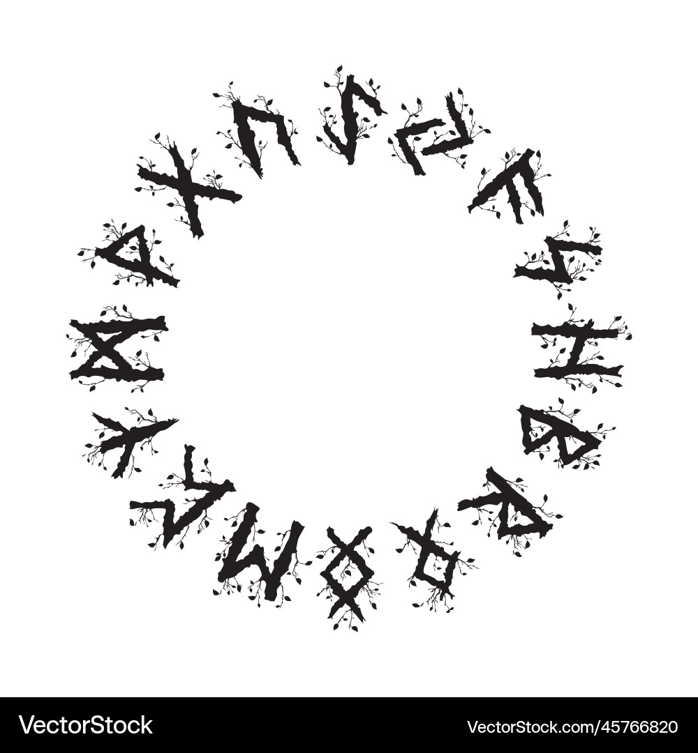 Norse Runes in a Circle Royalty Free Vector Image