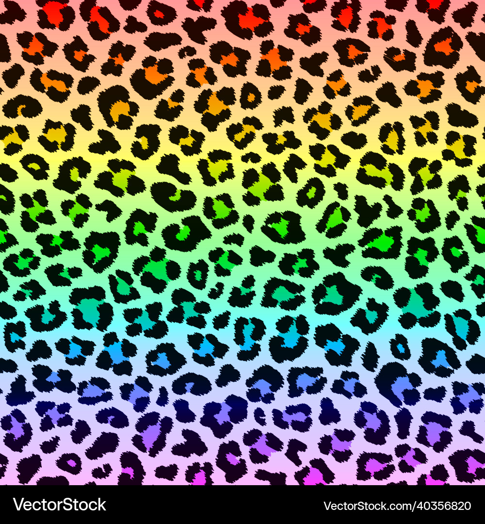 Rainbow leopard spotted fur pattern Royalty Free Vector