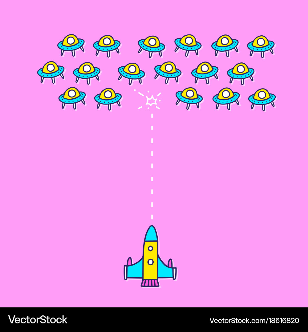 Retro Space Shooter Game Royalty Free Vector Image