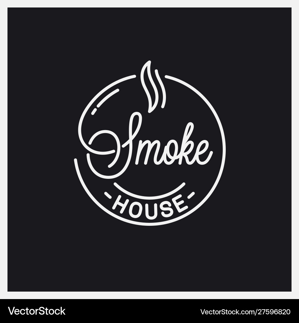 Smoke house logo round linear smokehouse Vector Image