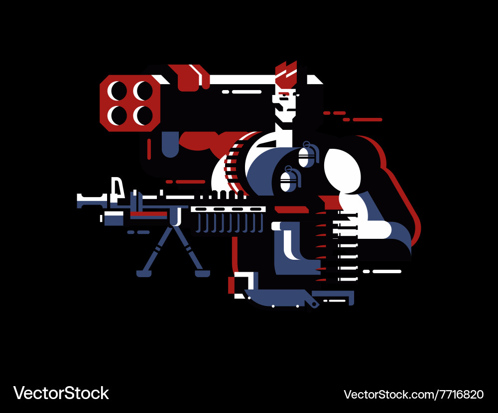 Soldier with gun Royalty Free Vector Image - VectorStock