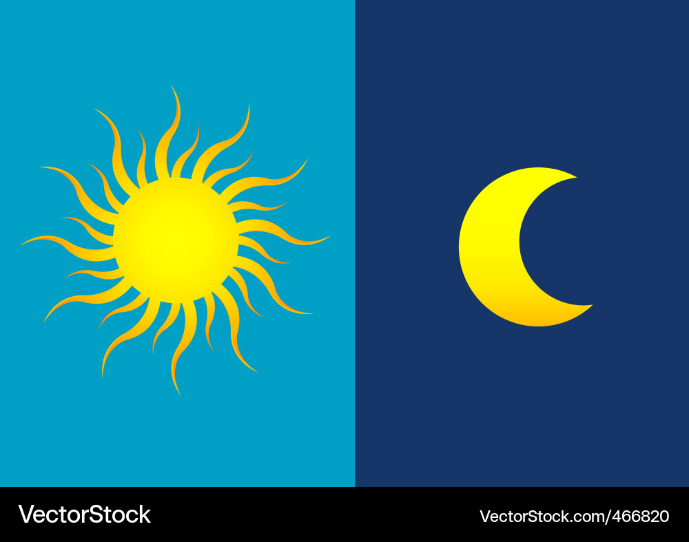 Sun moon Royalty Free Vector Image - VectorStock