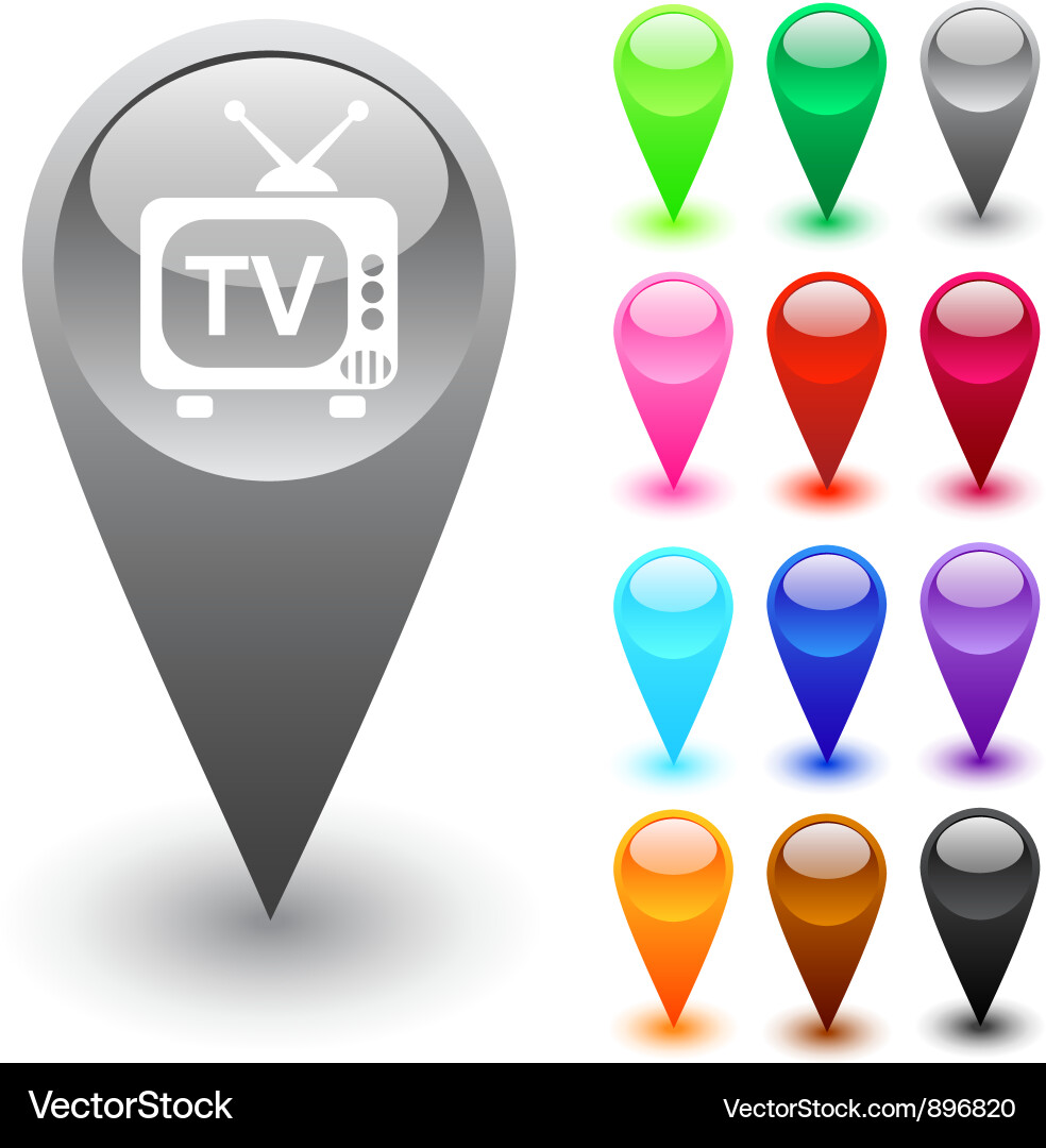 Tv button Royalty Free Vector Image - VectorStock