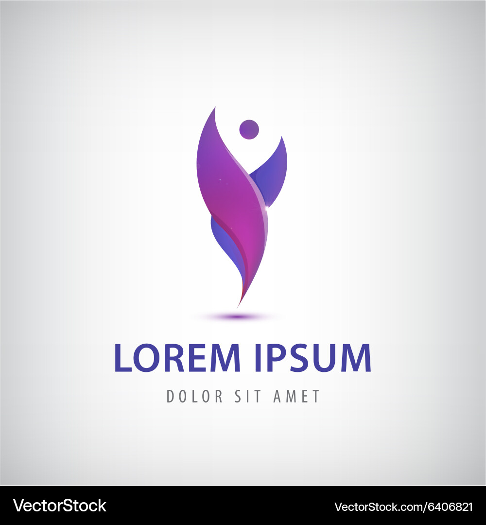 Abstract man logo icon leadership sport Royalty Free Vector