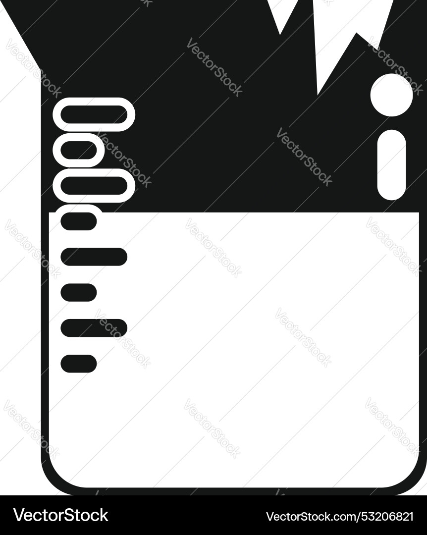 Broken beaker icon representing chemistry Vector Image