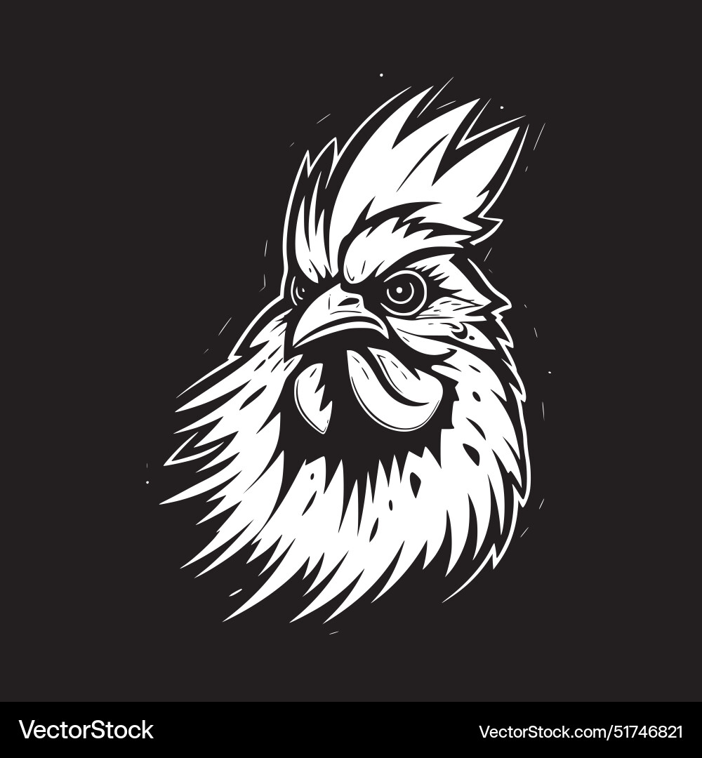 Chicken - black and white isolated icon Royalty Free Vector