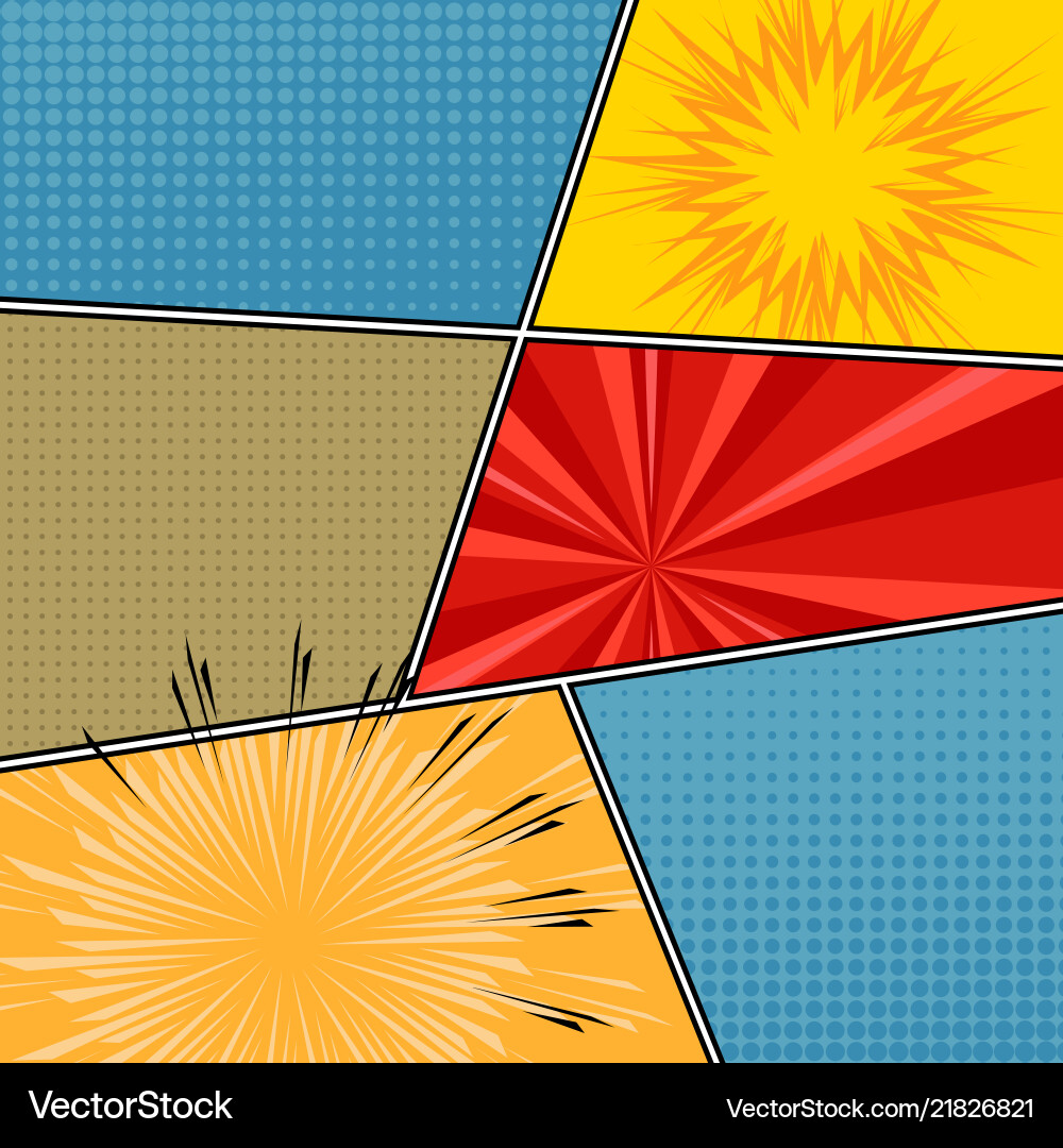 Colorful comics template Royalty Free Vector Image