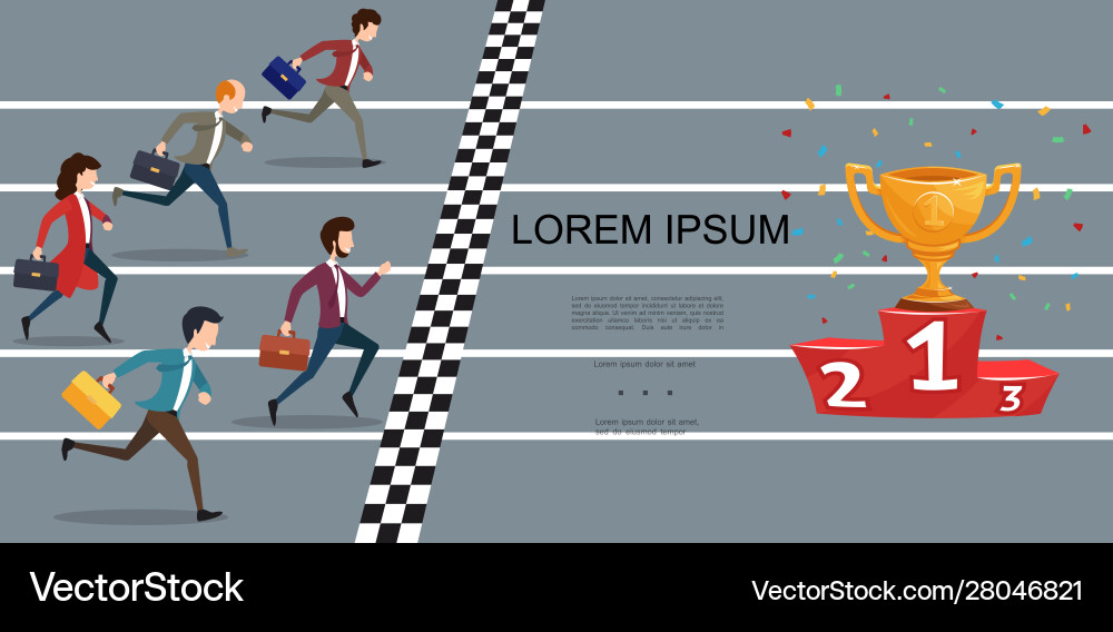 Flat business competition concept Royalty Free Vector Image