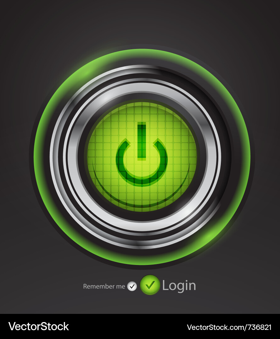 Futuristic power button Royalty Free Vector Image