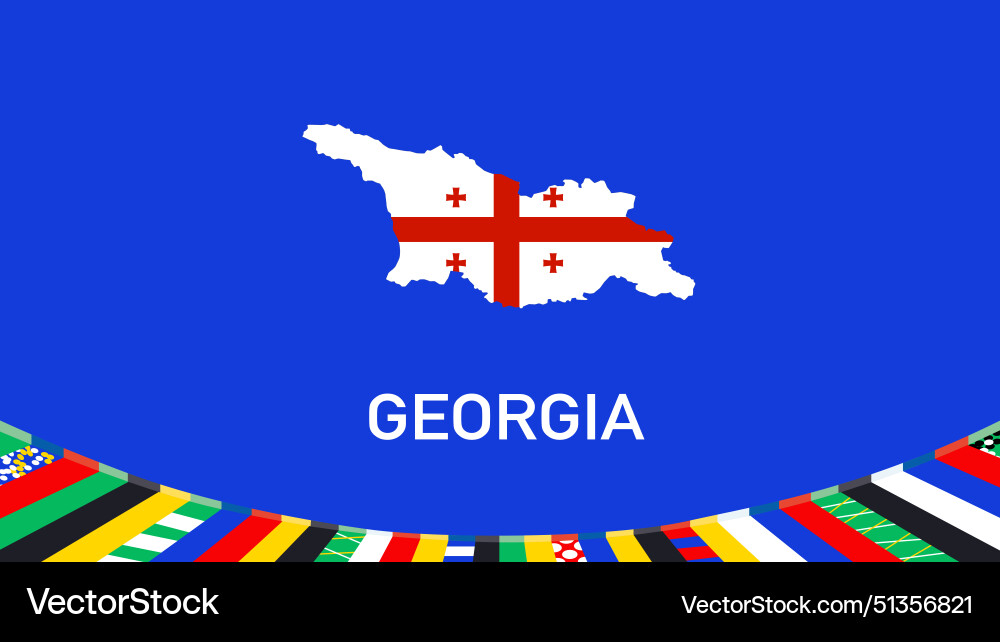 Georgia flag map teams european nations 2024 Vector Image