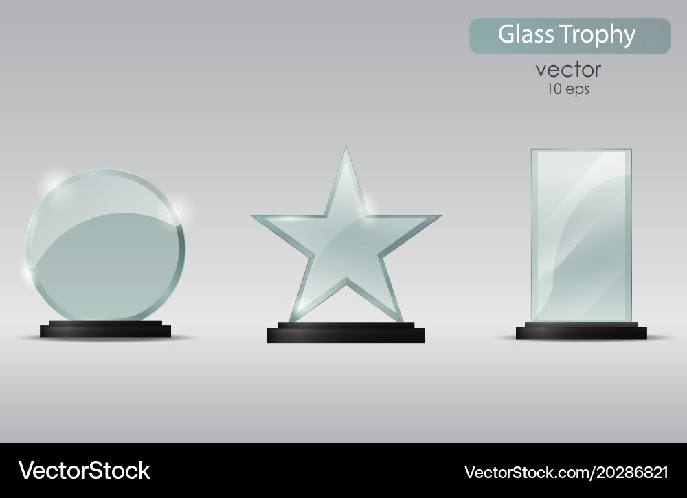 Glass trophy award Royalty Free Vector Image - VectorStock