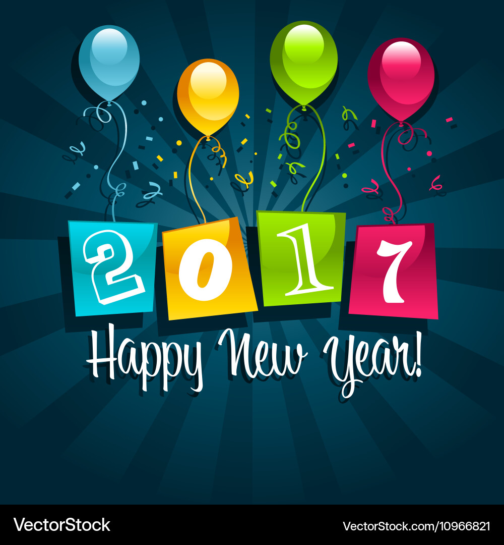 Happy new year 2017 Royalty Free Vector Image - VectorStock